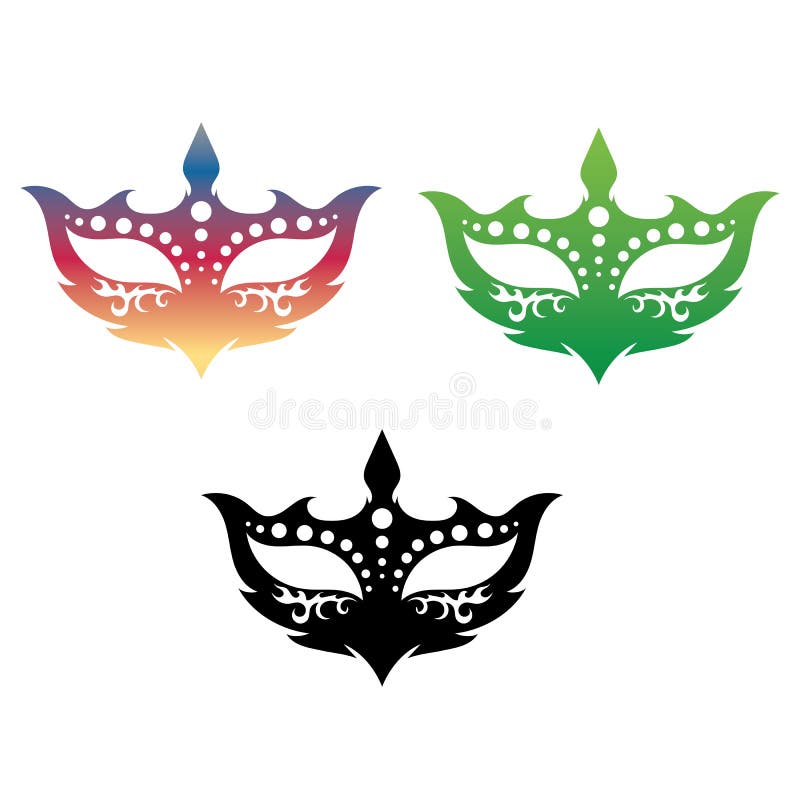 Masquerade Carnival Mask Icon and Symbol Logo Stock Vector ...