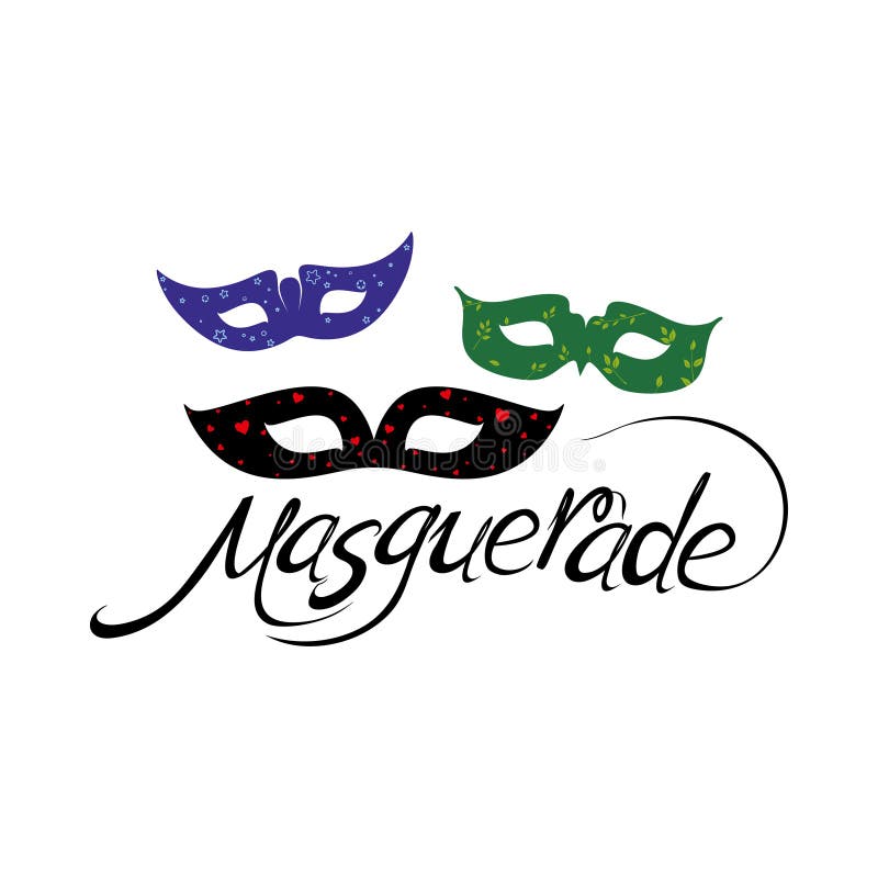 Masquerade Diseño Del Texto De Las Letras Stock de ilustración ...