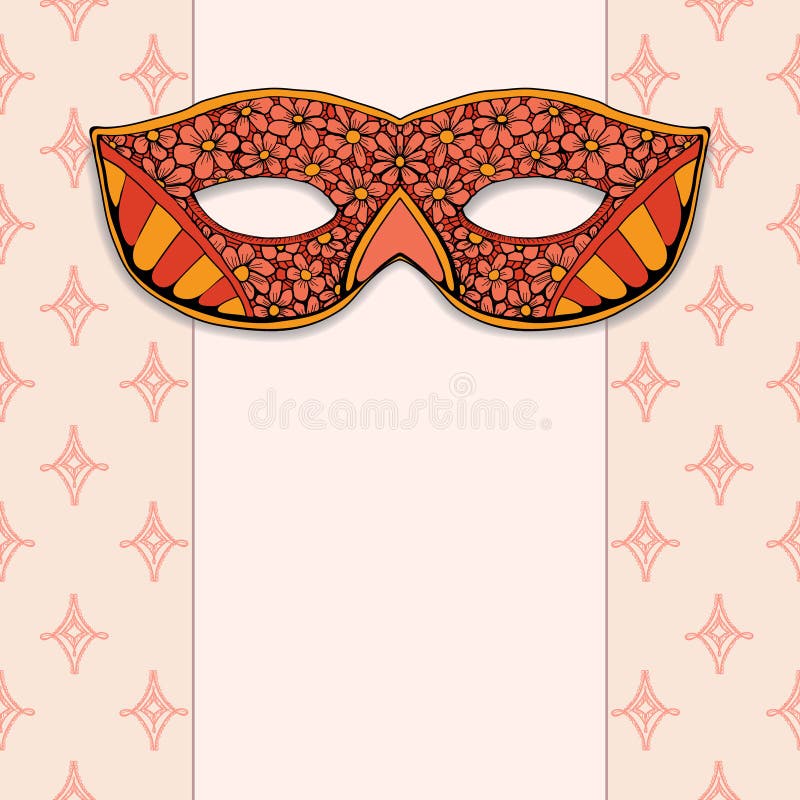 Masquerade Mask on a Rose Background Stock Vector - Illustration of ...