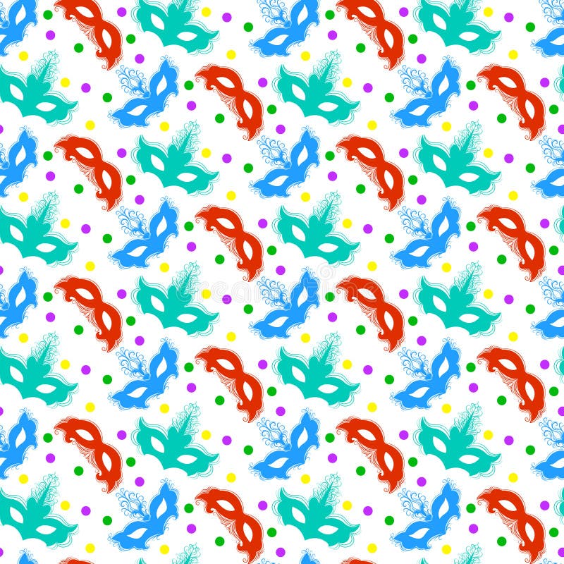 Masquerade Seamless Pattern Stock Vector - Illustration of venetian ...
