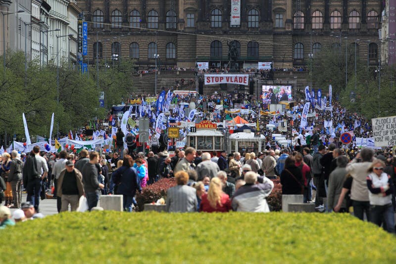 Mass Demonstration in Prague Editorial Photo - Image of prague, rage ...
