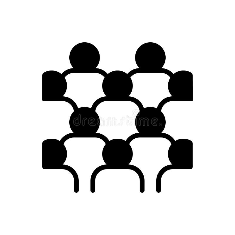 Black Solid Icon for Mass, Collective and Crowd Stock Vector ...