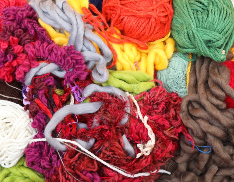 Abstract Mass of Tangled Wool and Yarns All Messed Up Stock Photo ...