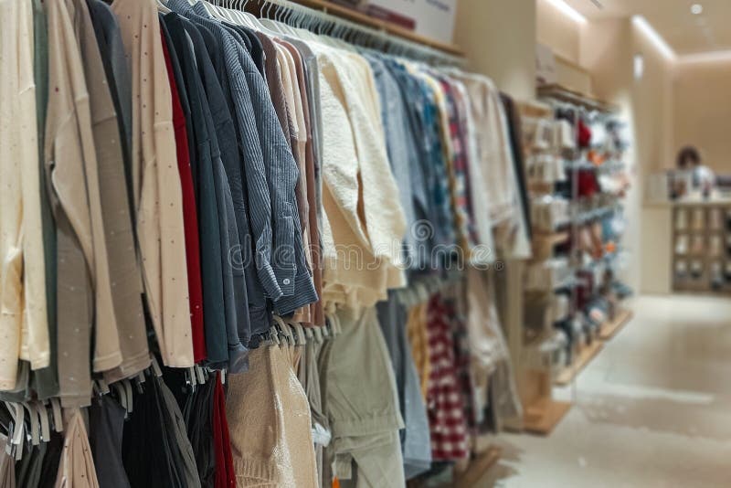 Mass Market Clothes are Hanging on a Hanger in the Store. Stock Photo ...