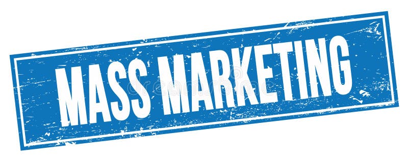 MASS MARKETING Text on Blue Grungy Rectangle Stamp Stock Illustration ...