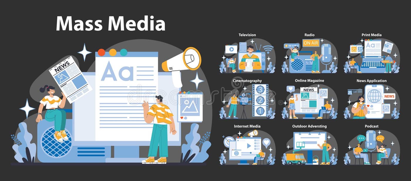 Mass Communication Media Stock Illustrations – 7,389 Mass Communication ...
