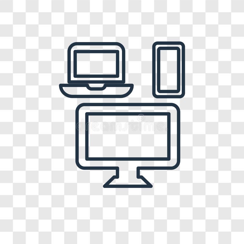 Devices Vector Icon Isolated on Transparent Background, Linear D Stock ...
