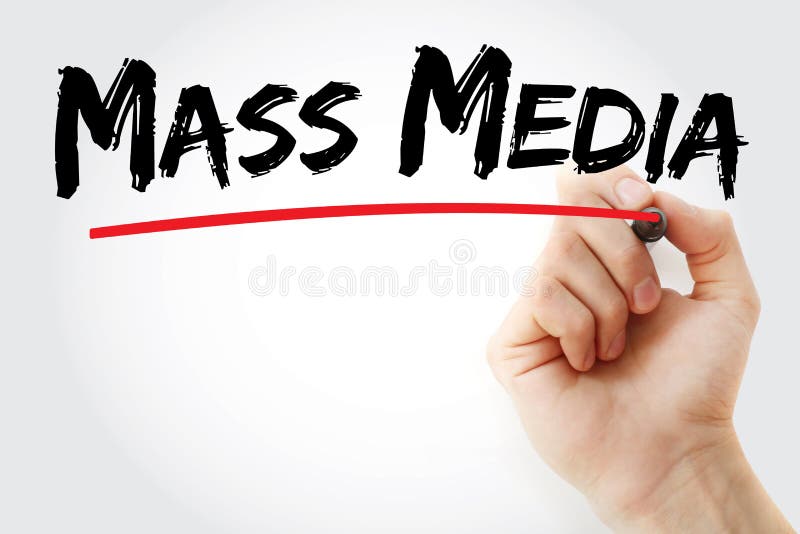 Mass Media Text with Marker Stock Photo - Image of mobile, radio: 201070912