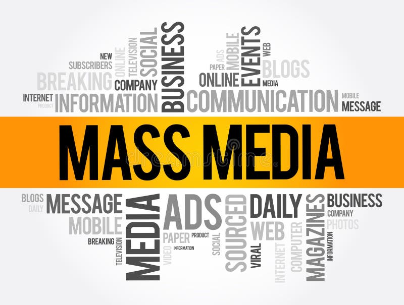 Mass Media Word Cloud Collage, Business Concept Background Stock ...