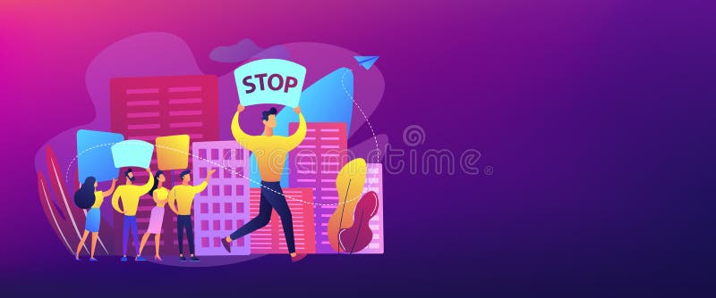 Mass Meeting Concept Banner Header. Stock Vector - Illustration of ...