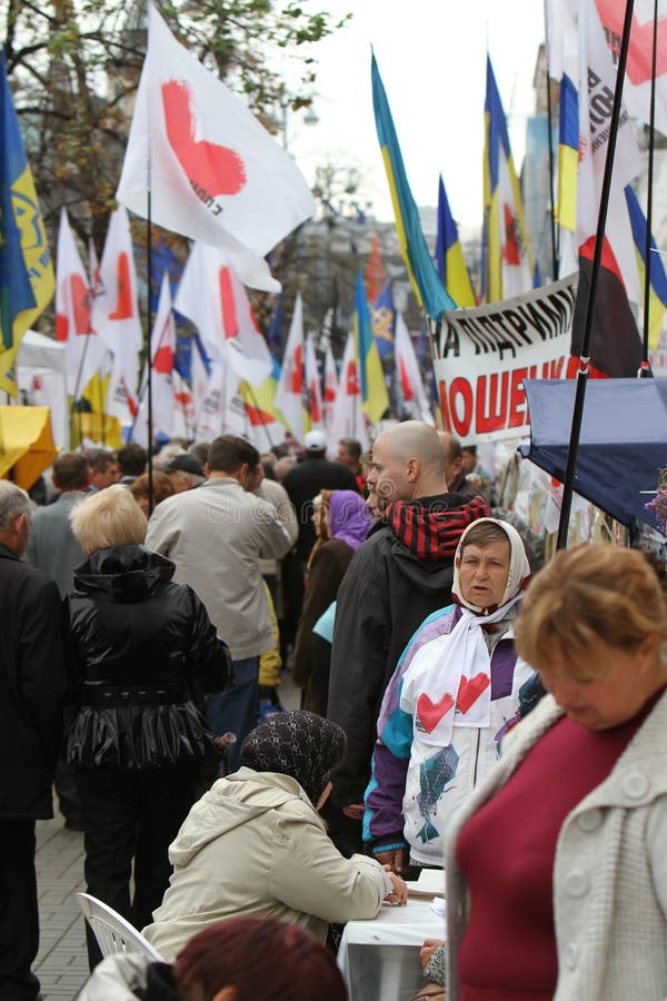 Mass Meeting in Kiev Ukraine Editorial Photography - Image of mass ...