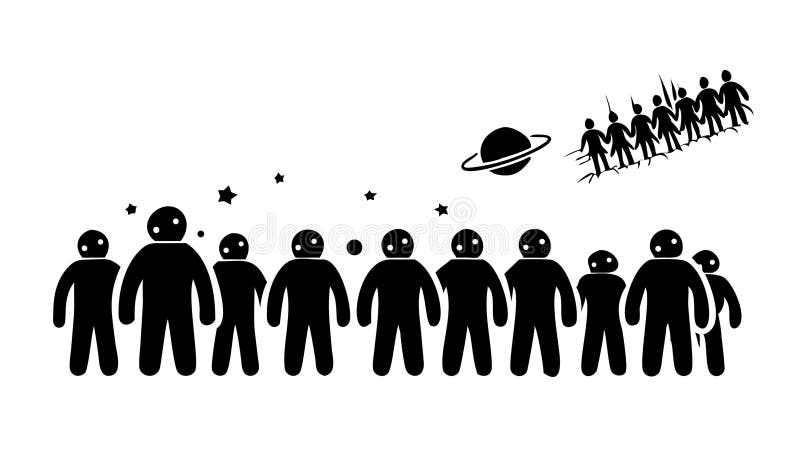 Mass Migration: Population Movement Space Colonization, Vector Design ...