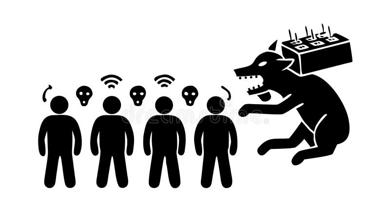 Mass Mind Control Network Icon. Digital Influence Control, Vector ...