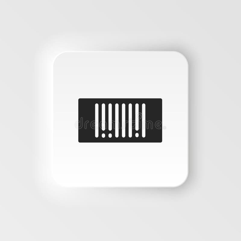 Mass Production, Bar Code Neumorphic Style Vector Icon. Simple Element ...