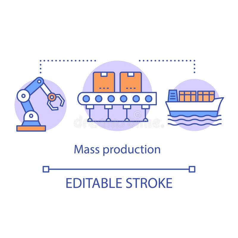 Flow Production Concept Icon. Continuous-flow Manufacturing Idea Thin ...