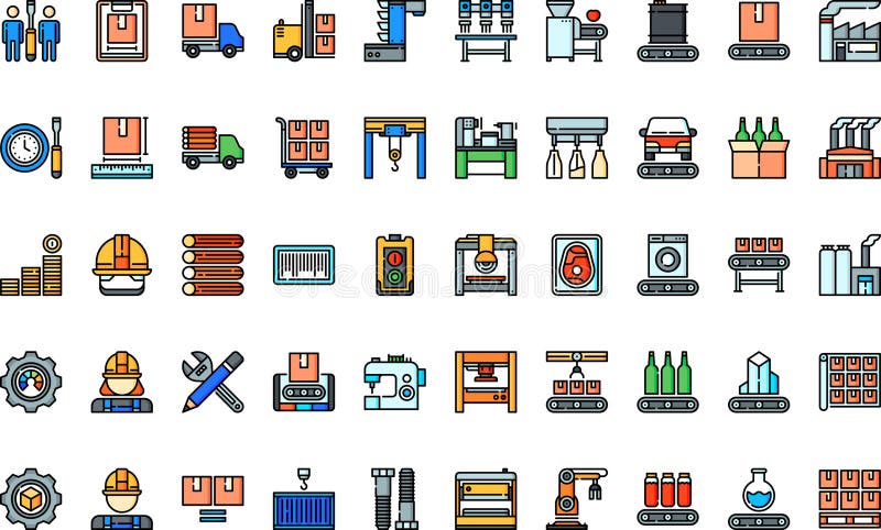 Mass Production Icons High-Quality Vector Icons Collection with ...