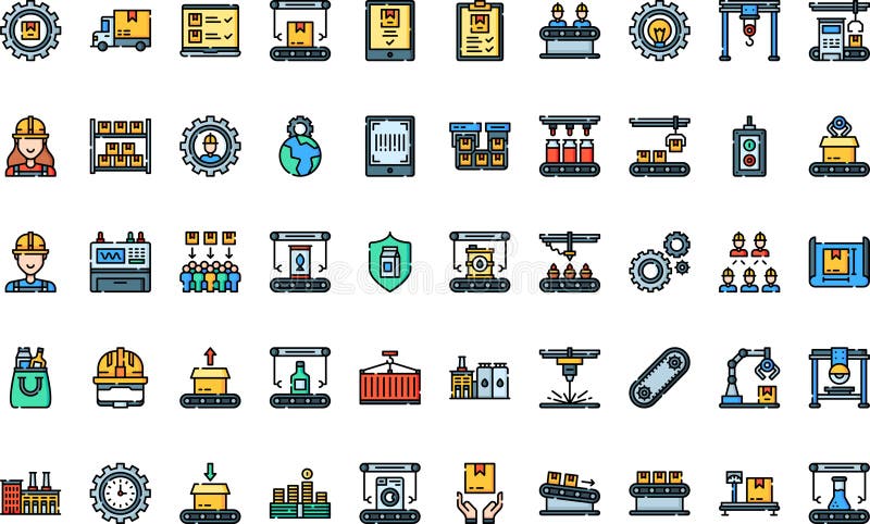 Mass Production Icons High-Quality Vector Icons Collection with ...