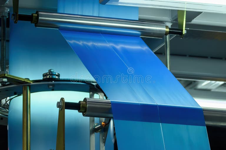 The Mass Production of Plastic Bags Stock Photo - Image of cylinder ...