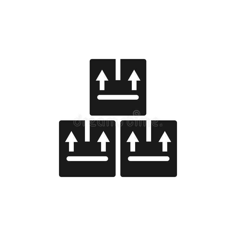 Mass Production, Three Stored Boxes for Delivery Icon - Vector. Simple ...
