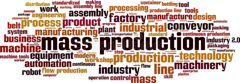 Mass production word cloud stock vector. Illustration of flow - 171471478