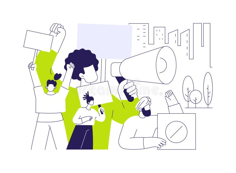 Mass Protest Abstract Concept Vector Illustration. Stock Vector ...