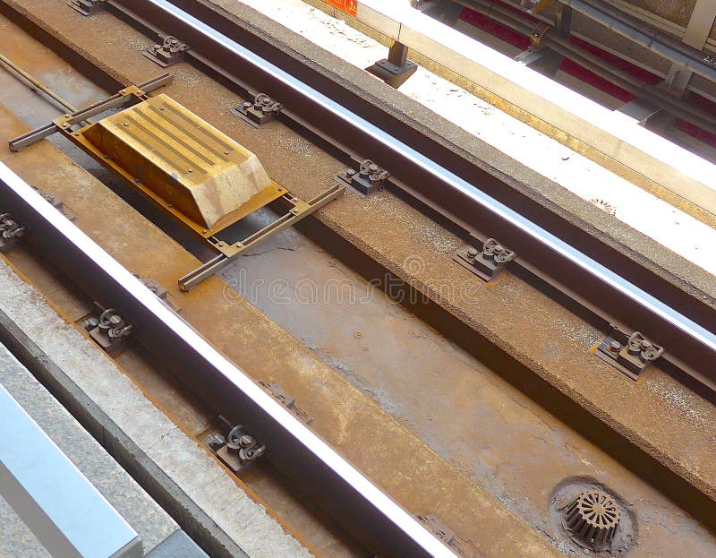 Mass Rapid Transit Tracks Closeup Stock Photo - Image of scene, motion ...