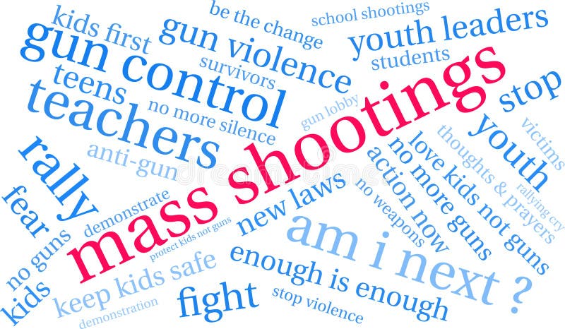 Mass Shootings Word Cloud stock vector. Illustration of violence ...