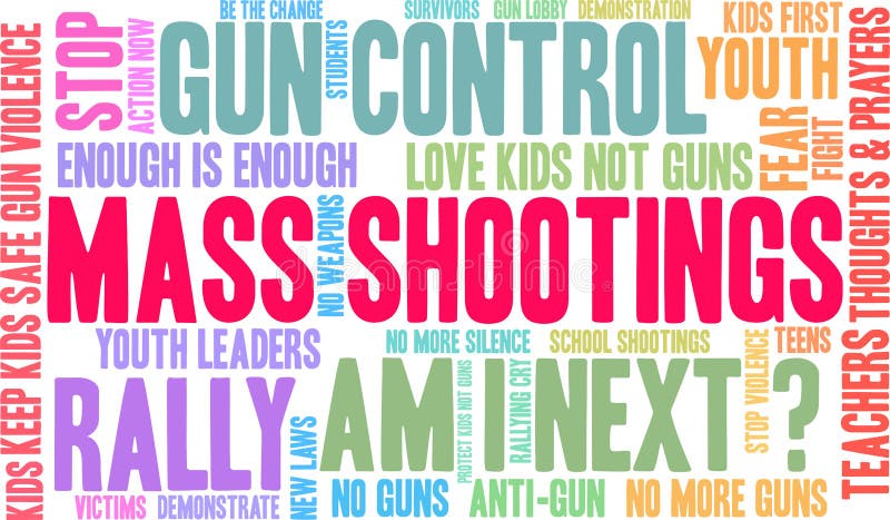 Mass Shootings Word Cloud stock vector. Illustration of violence ...