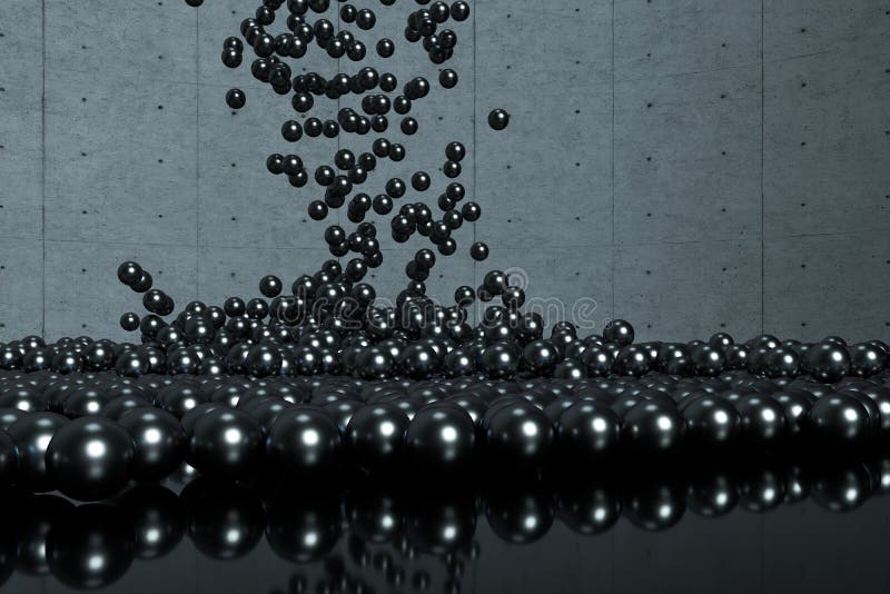 A Mass of Spheres Falling Down from Above, 3d Rendering Stock ...