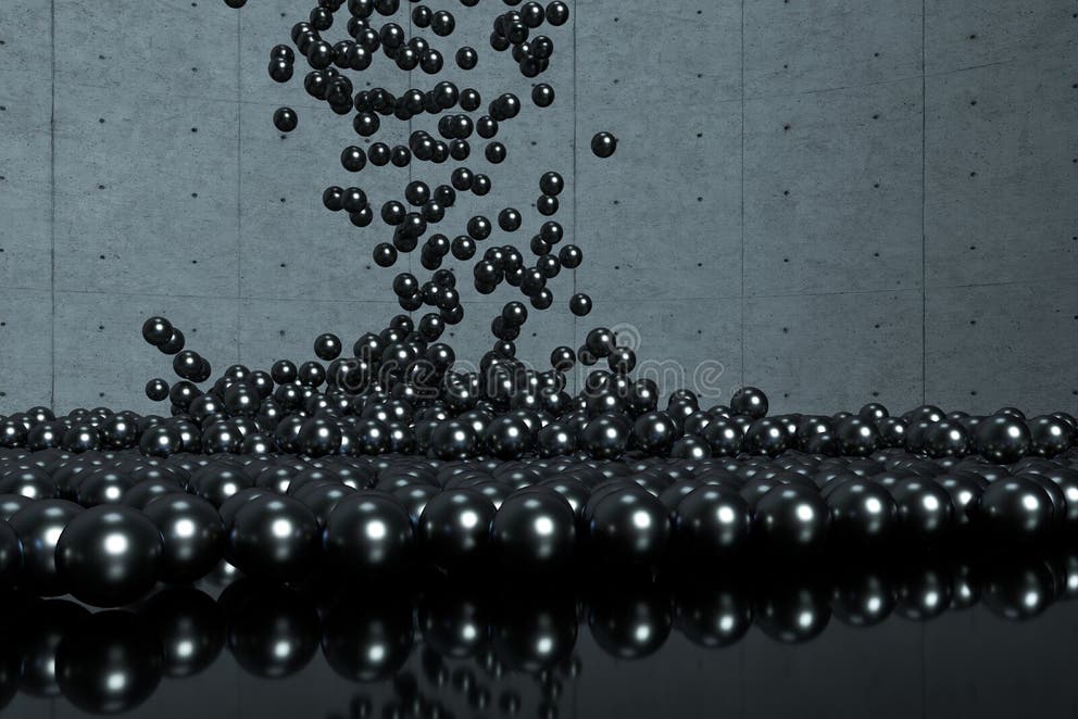 A Mass of Spheres Falling Down from Above, 3d Rendering Stock ...