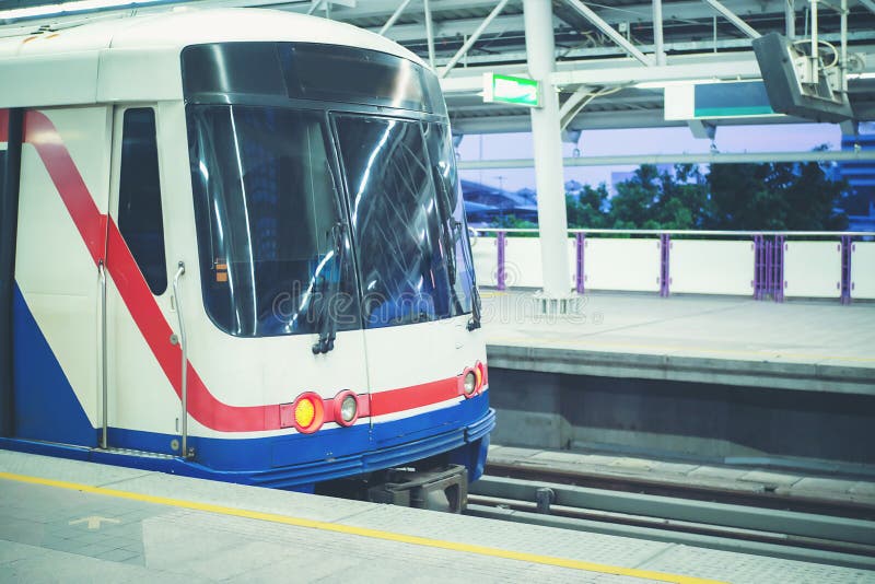 Mass Transit Train is Waiting for Passengers. Stock Photo - Image of ...