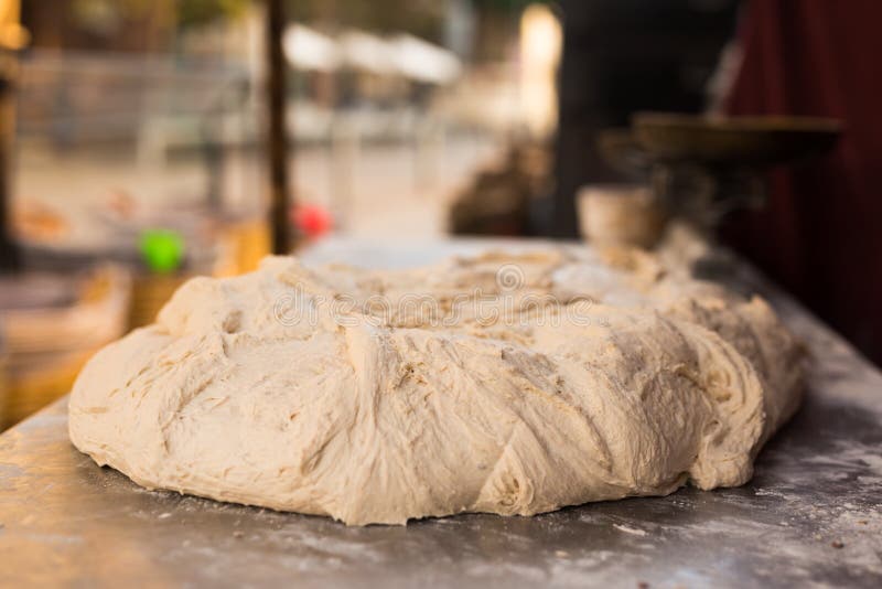 Mass of Yeast Dough in the Bakery Stock Image - Image of bread, recipe ...