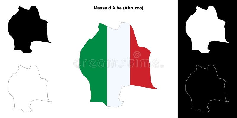 Massa d Albe outline map stock illustration. Illustration of ...