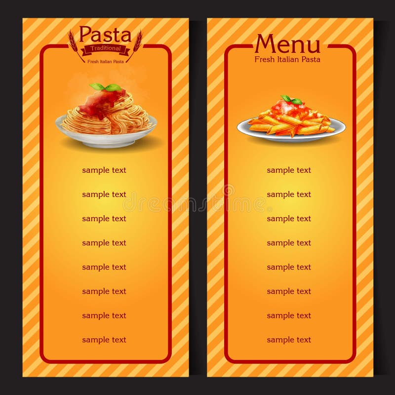 Massa do menu ilustração do vetor. Ilustração de bolinho - 54934084