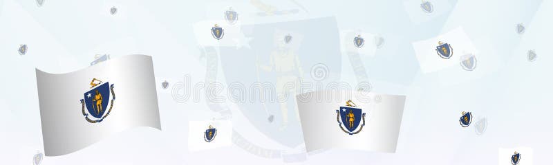Massachusetts Flag-themed Abstract Design on a Banner. Abstract ...