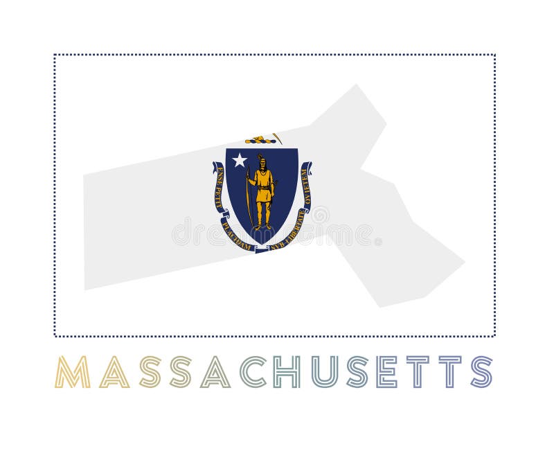 Massachusetts Logo. Map of Massachusetts with Us. Stock Vector ...