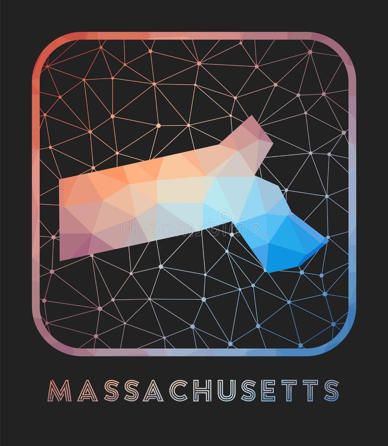 Massachusetts map design. stock vector. Illustration of poly - 178667115