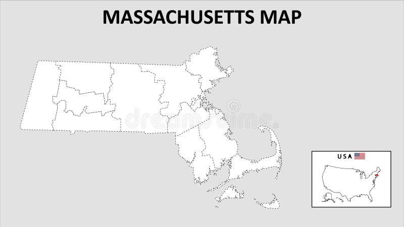 Massachusetts Map. State and District Map of Massachusetts. Political ...