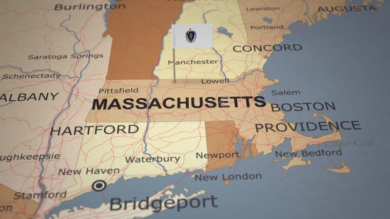 Old Paper Map of Massachusetts Stock Video - Video of capital ...