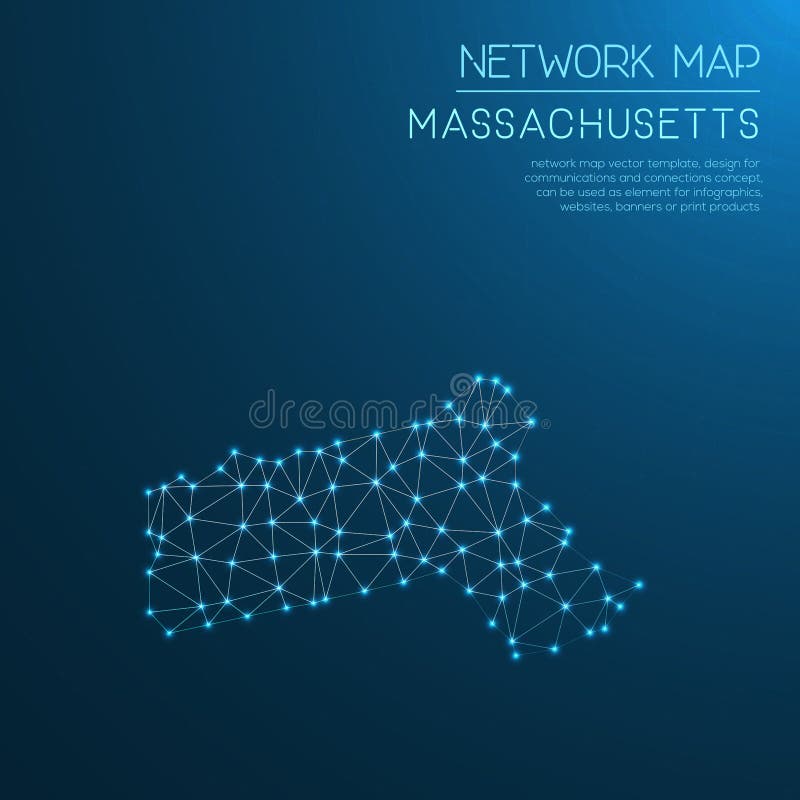 Massachusetts network map. stock vector. Illustration of bright - 86550800