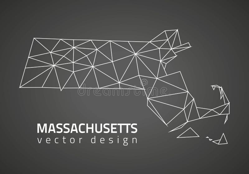 Massachusetts Map Outline Vector Design Template. Editable Stroke Stock ...