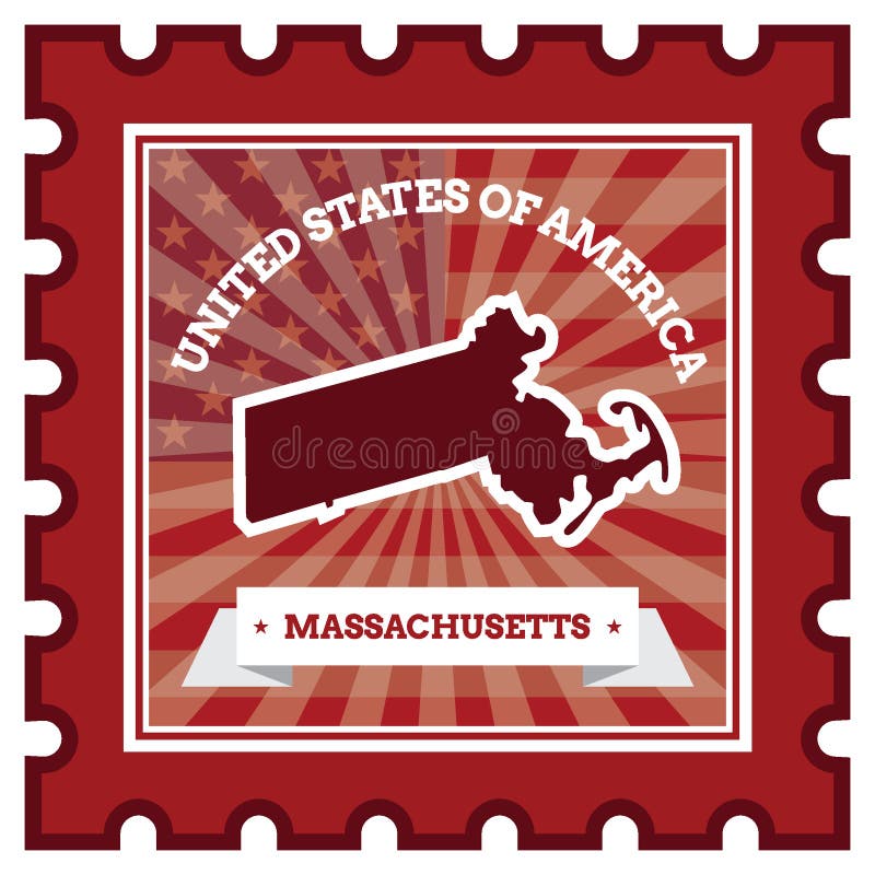 Stamp of Massachusetts State. Vector Illustration Decorative Design ...