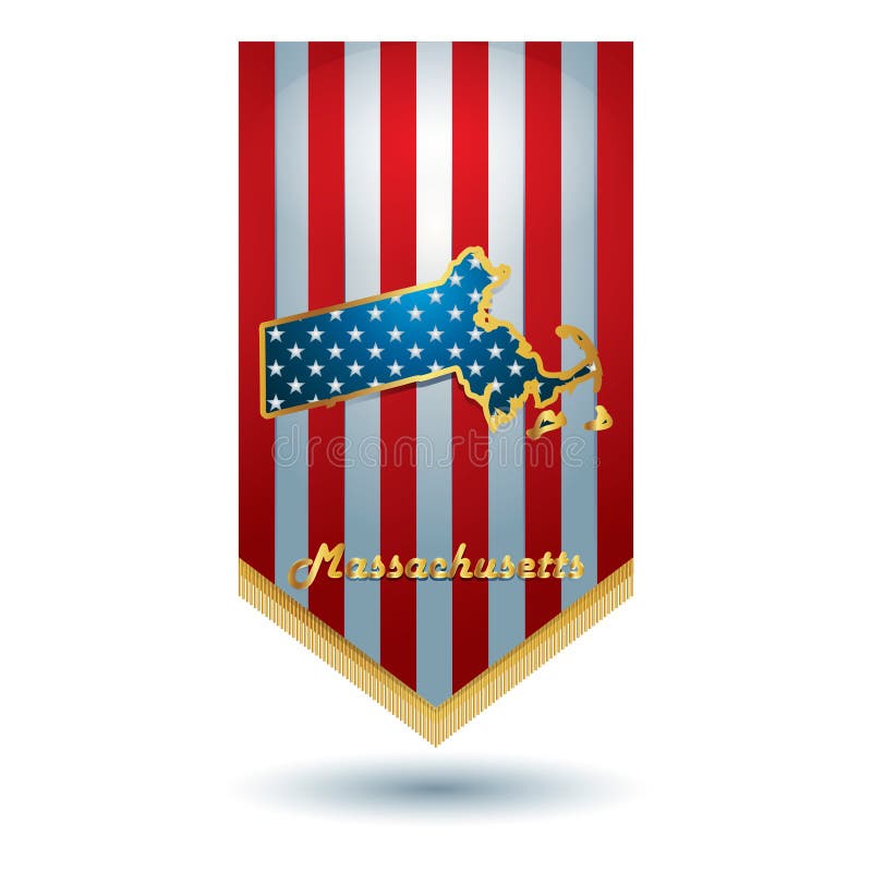 Massachusetts State Banner. Vector Illustration Decorative Design Stock ...
