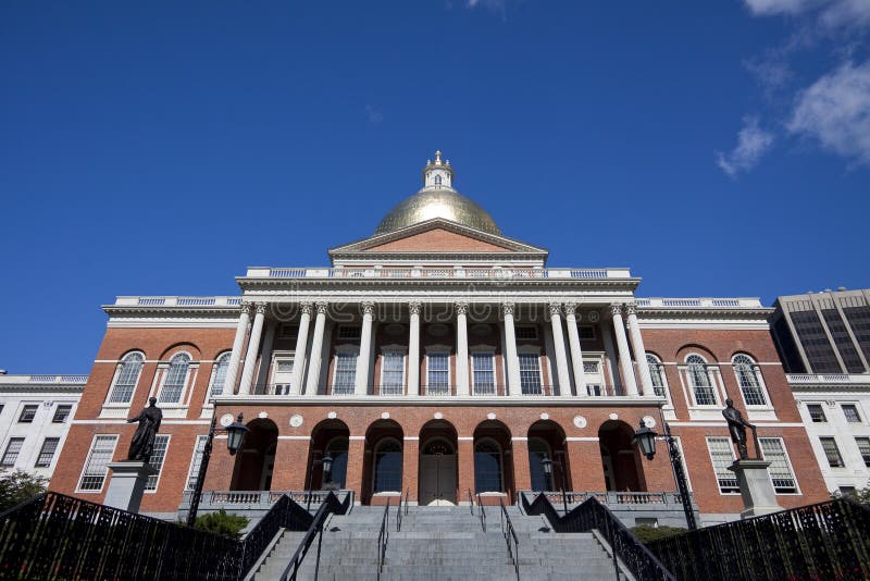 Massachusetts State Capital Building, Boston Stock Photo - Image of ...