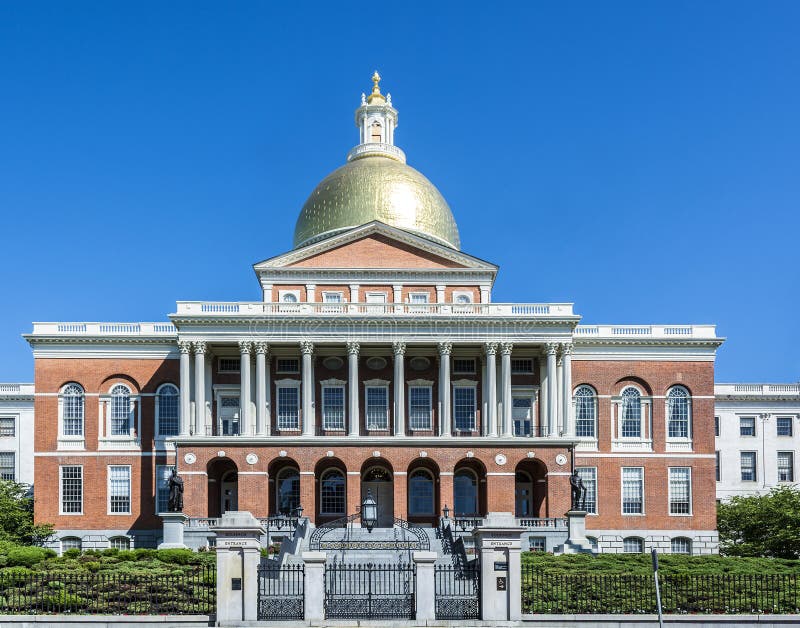 Front Bulfinch Entrance Massachusetts State House Capital Building ...
