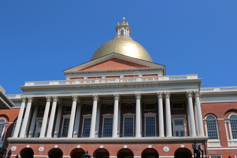 The Massachusetts State House on Beacon Hill in Downtown Boston ...