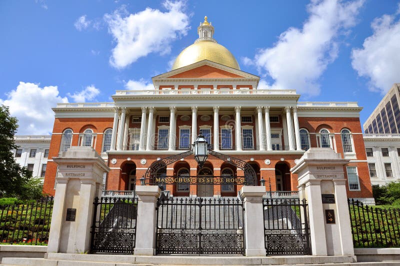 Massachusetts, Statehouse Golden Dome. Editorial Photo - Image of ...