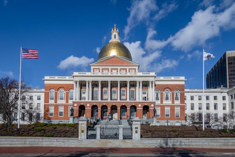 Massachusetts State Capital Building, Boston Stock Photo - Image of ...