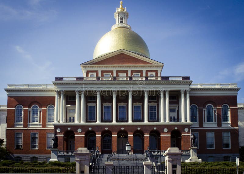 Massachusetts State Capitol Stock Image - Image of architecture, cloud ...
