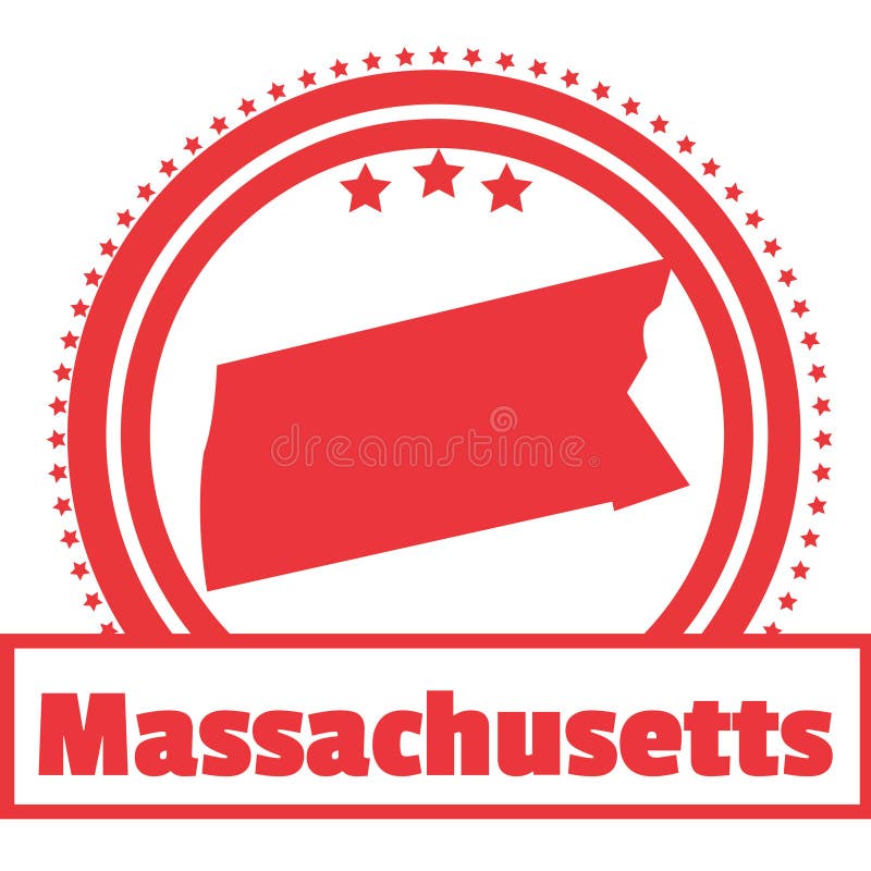 Massachusetts State Map Label. Vector Illustration Decorative Design ...